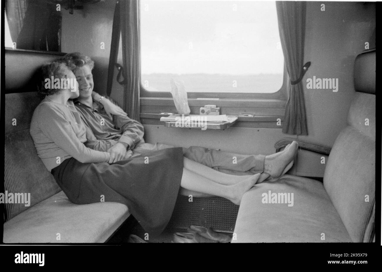 State railways, SJ Cars with train travelers Stock Photo - Alamy