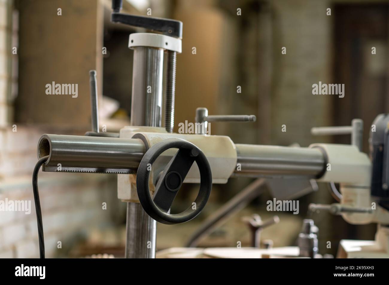 Close up picture of woodworking tools in a workshop Stock Photo - Alamy