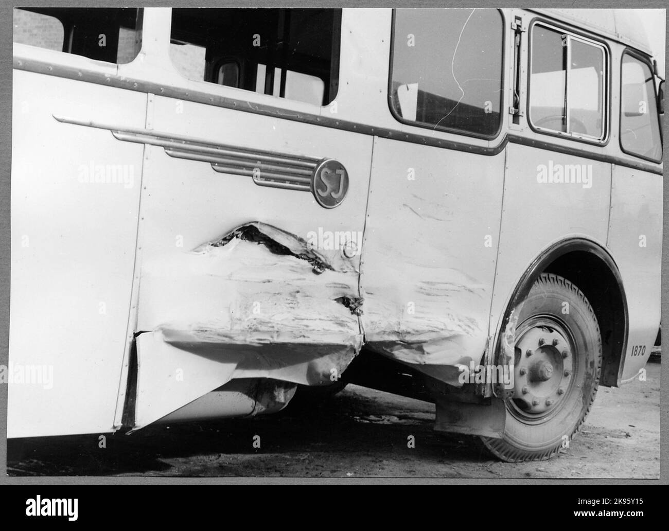 Scania-Vabis B63 "Bulldog" with sheet metal damage. State Railways, SJ ...