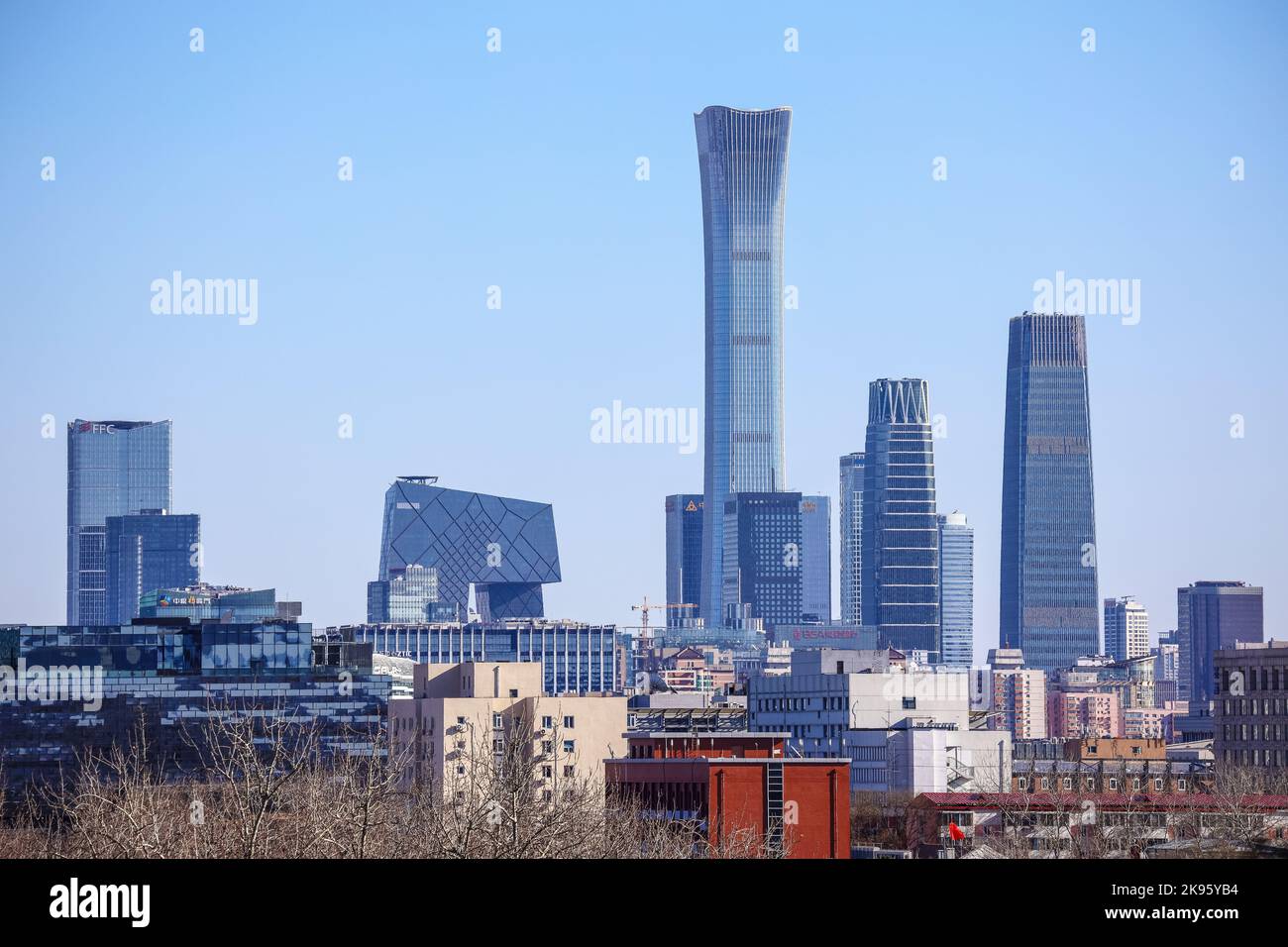 The skyscrapers on the East Third Ring Road of Beijing, China Stock ...