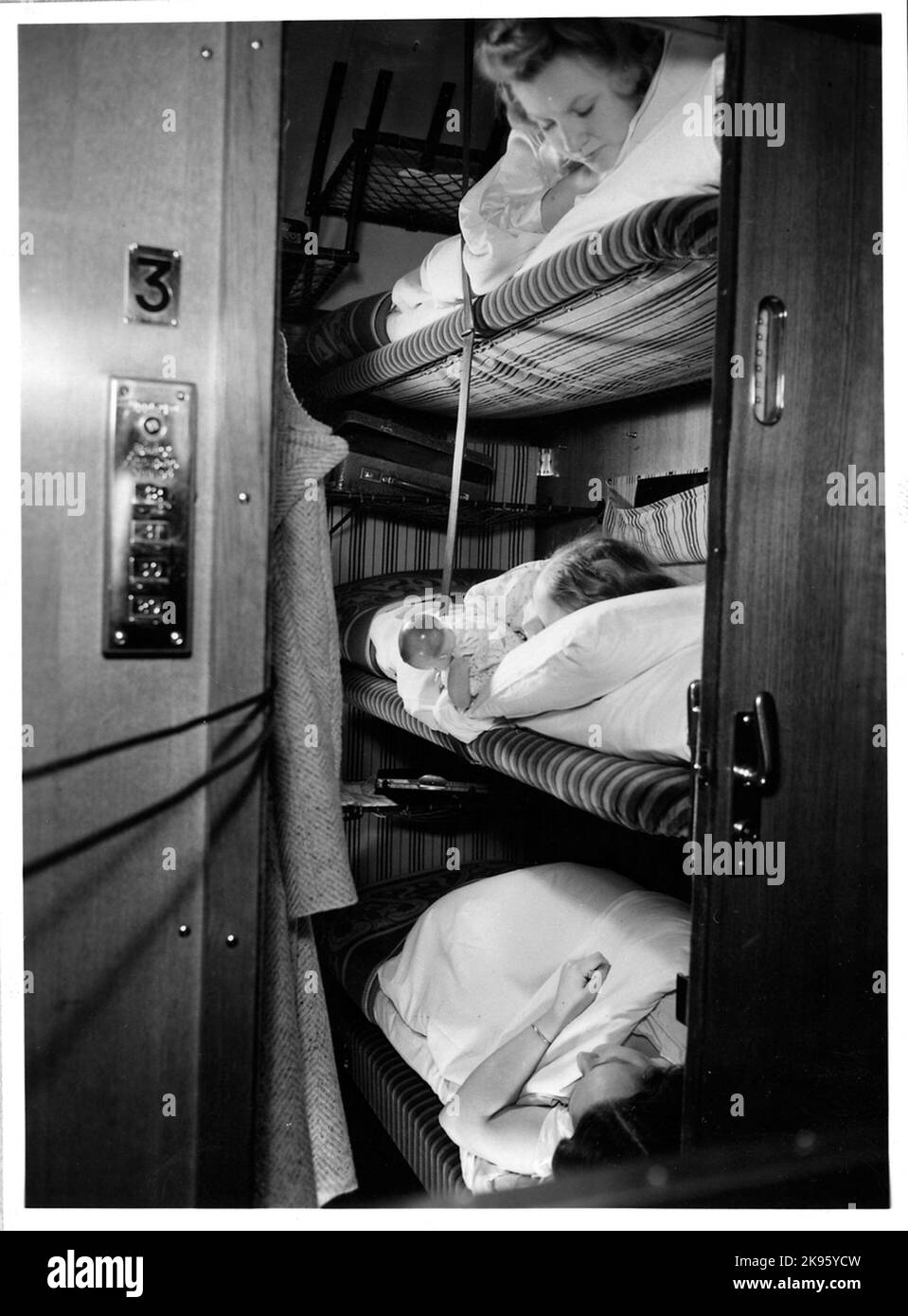 Traveling with 3rd grade sleeping compartment. State Railways, SJ Abo2c ...