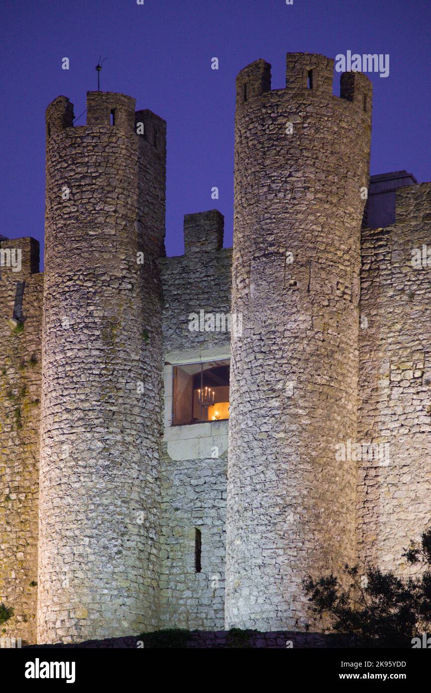 Portugal, Obidos, Castelo, medieval castle, pousada hotel Stock Photo ...