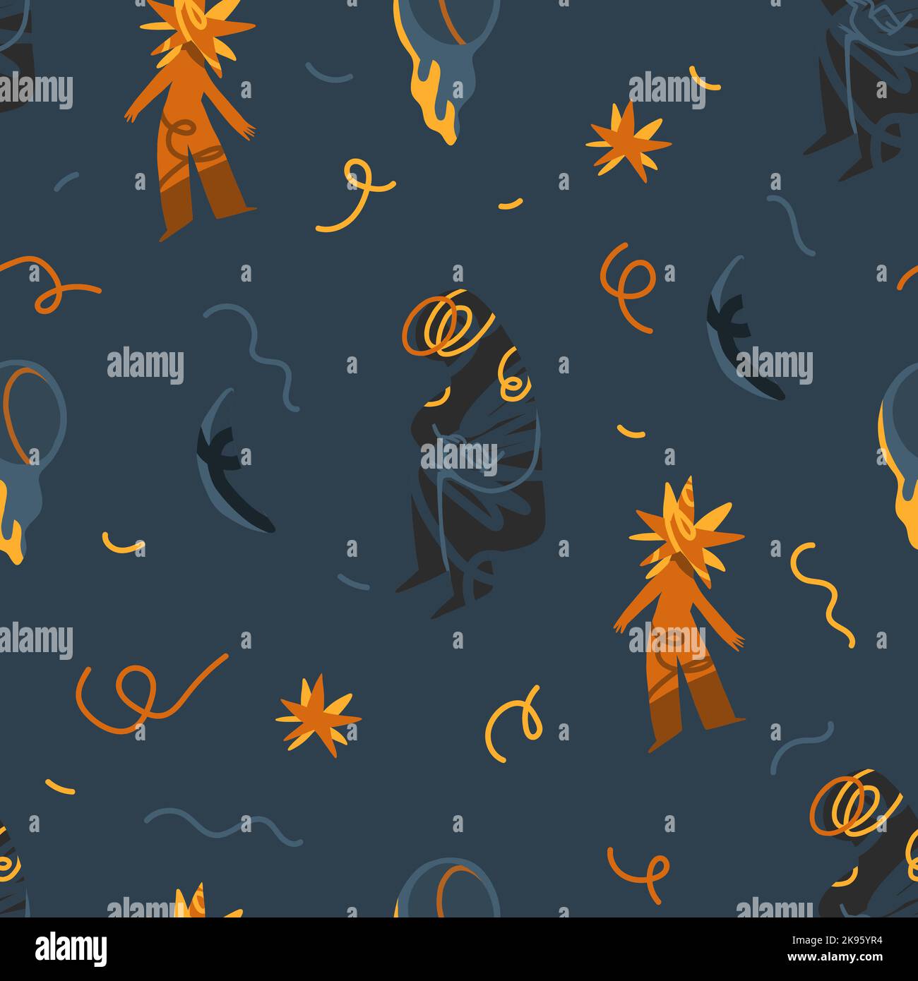 Magical cosmic illustration clipart seamless pattern with moon,star and ...