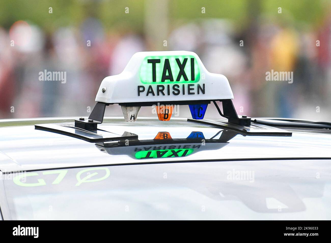 Illustration picture shows a close-up of a French cab indicator ...