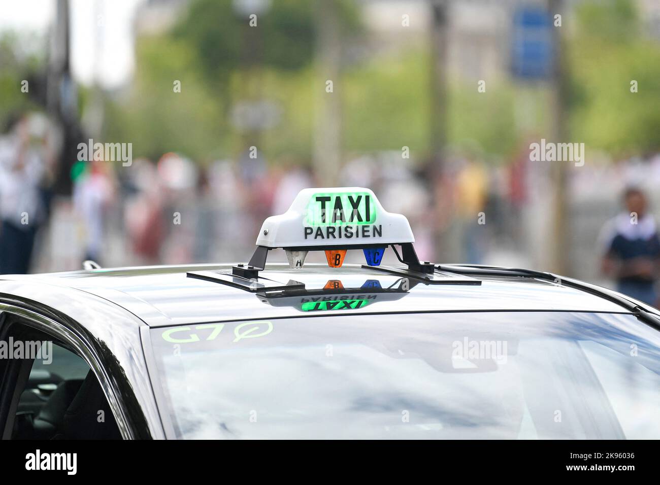 Illustration picture shows a close-up of a French cab indicator ...