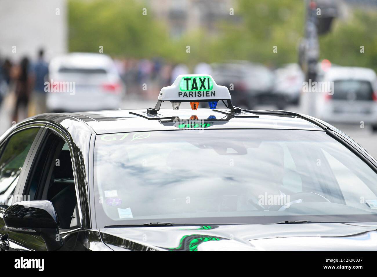 Illustration picture shows a close-up of a French cab indicator ...