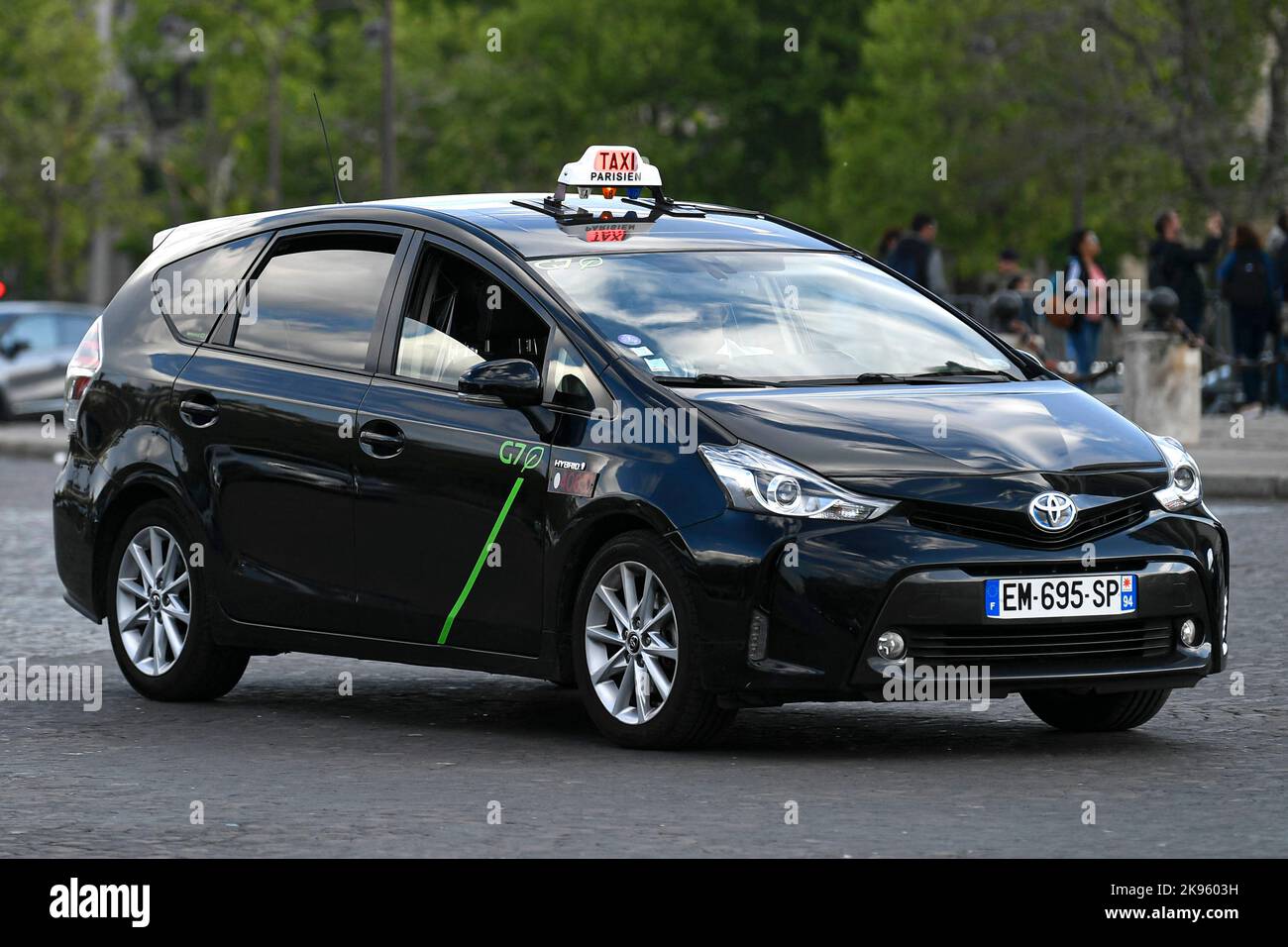 Illustration picture shows a French cab (Parisian taxi G7 or VTC) in Paris, France, on October ...