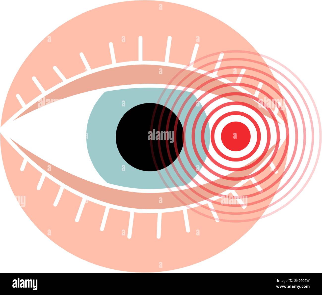 Human eyeball pain symbol. Eyeball ache icon. Vector illustration ...