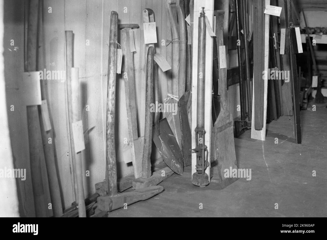 Track department work tools; Railway Museum Stock Photo - Alamy