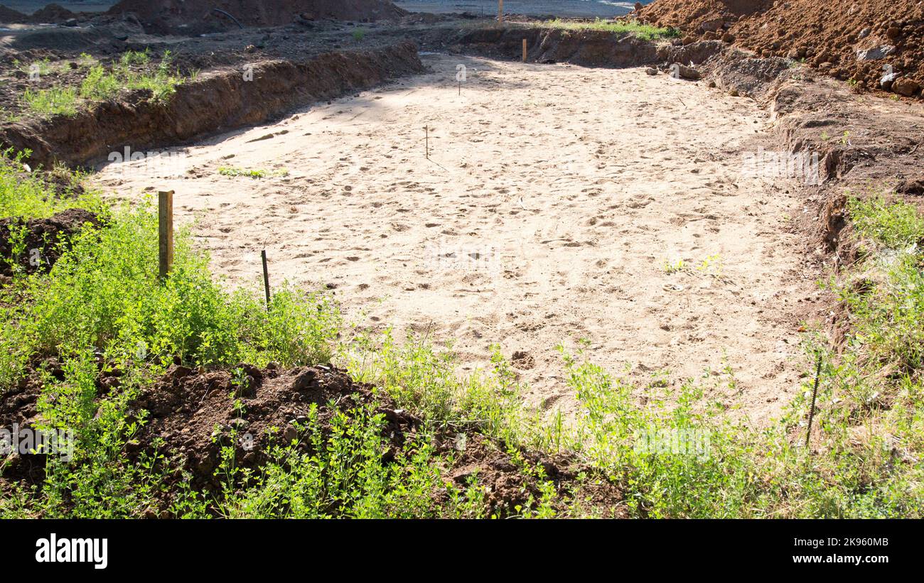 A site dug ground for the construction of an object Stock Photo - Alamy
