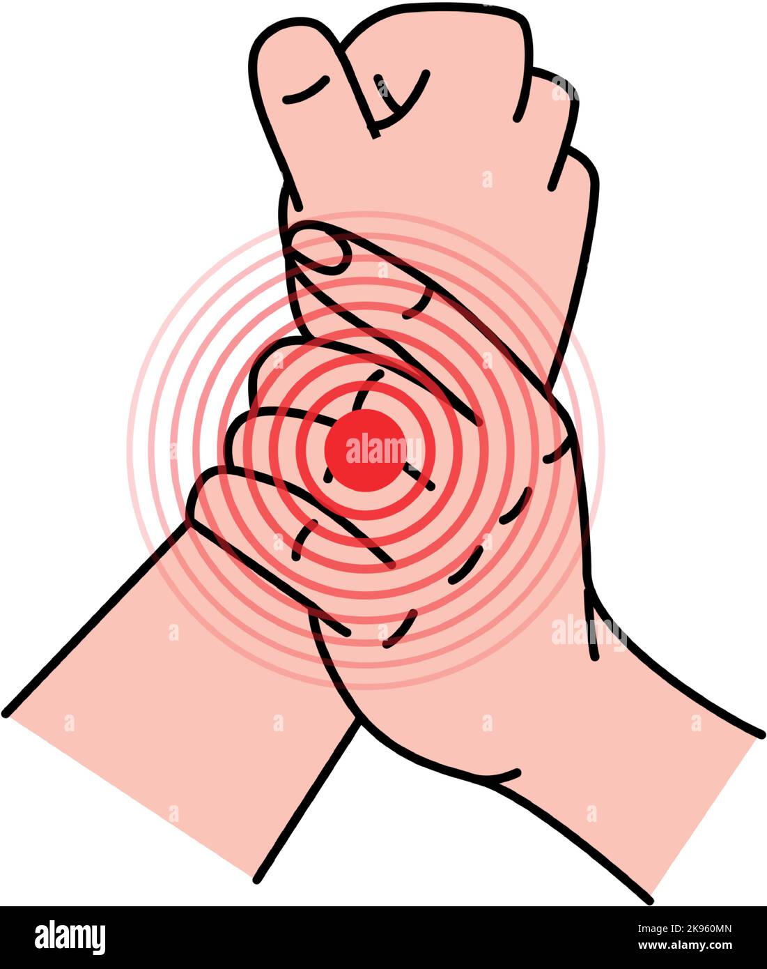 Human wrist pain. Pain and injury in the human wrist. Health problems ...