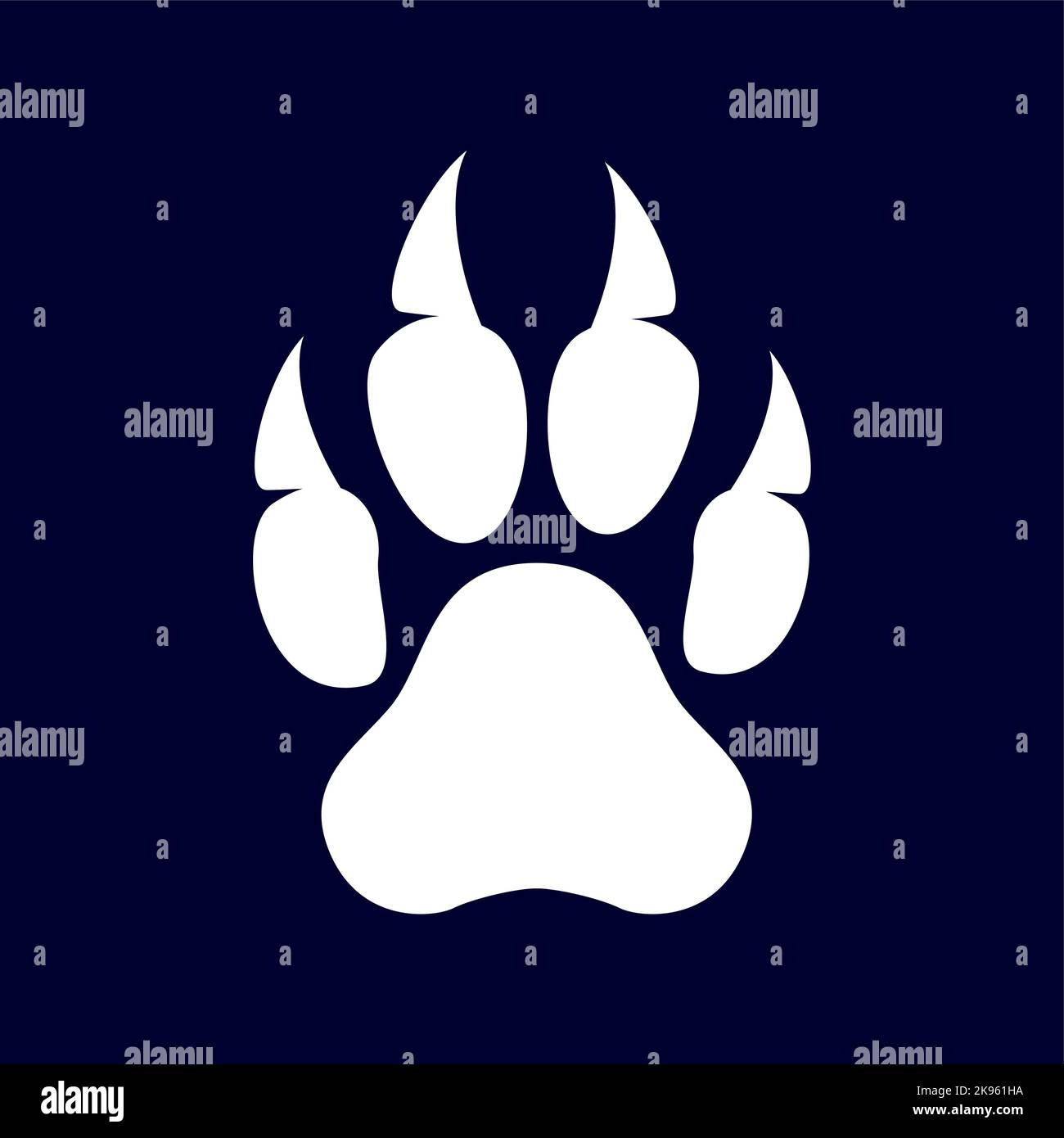 Illustration of White Paw Print on Black Background Stock Vector Image ...