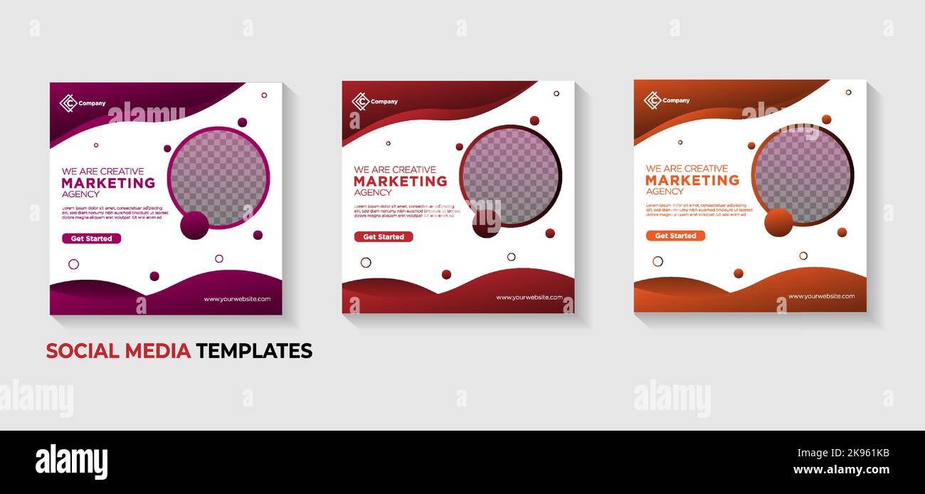 A vector of social media templates for marketing agency Stock Vector ...