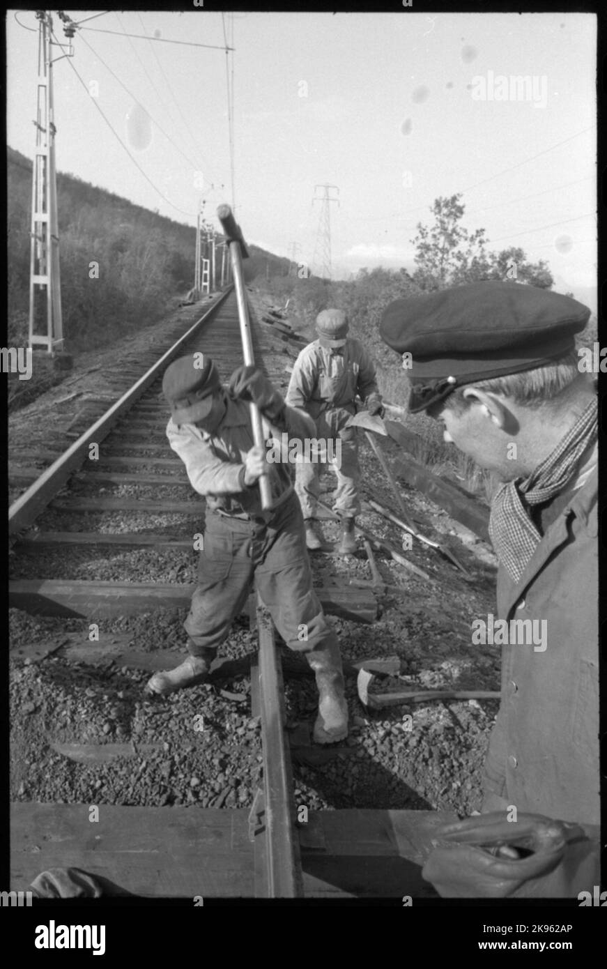 Slipers prey. Reflement of the Malmbanan Kiruna-Riks limit Stock Photo ...