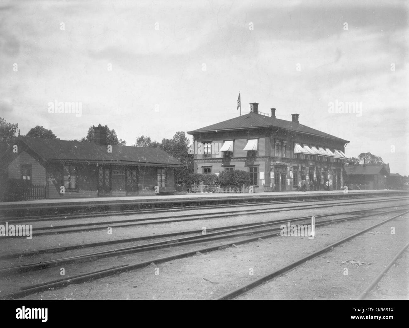 Station building in wood from 1875, board lined in 1884 and fitted with ...