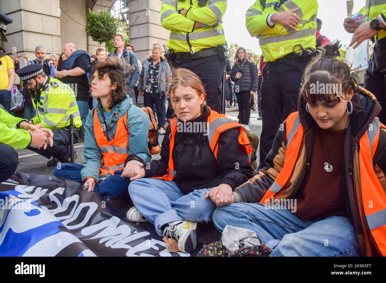 London, England, UK. 26th Oct, 2022. Just Stop Oil activists glued ...