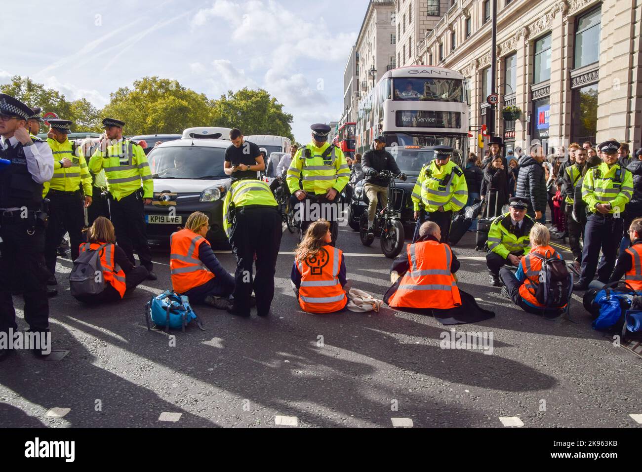 London, England, UK. 26th Oct, 2022. Just Stop Oil activists glued ...