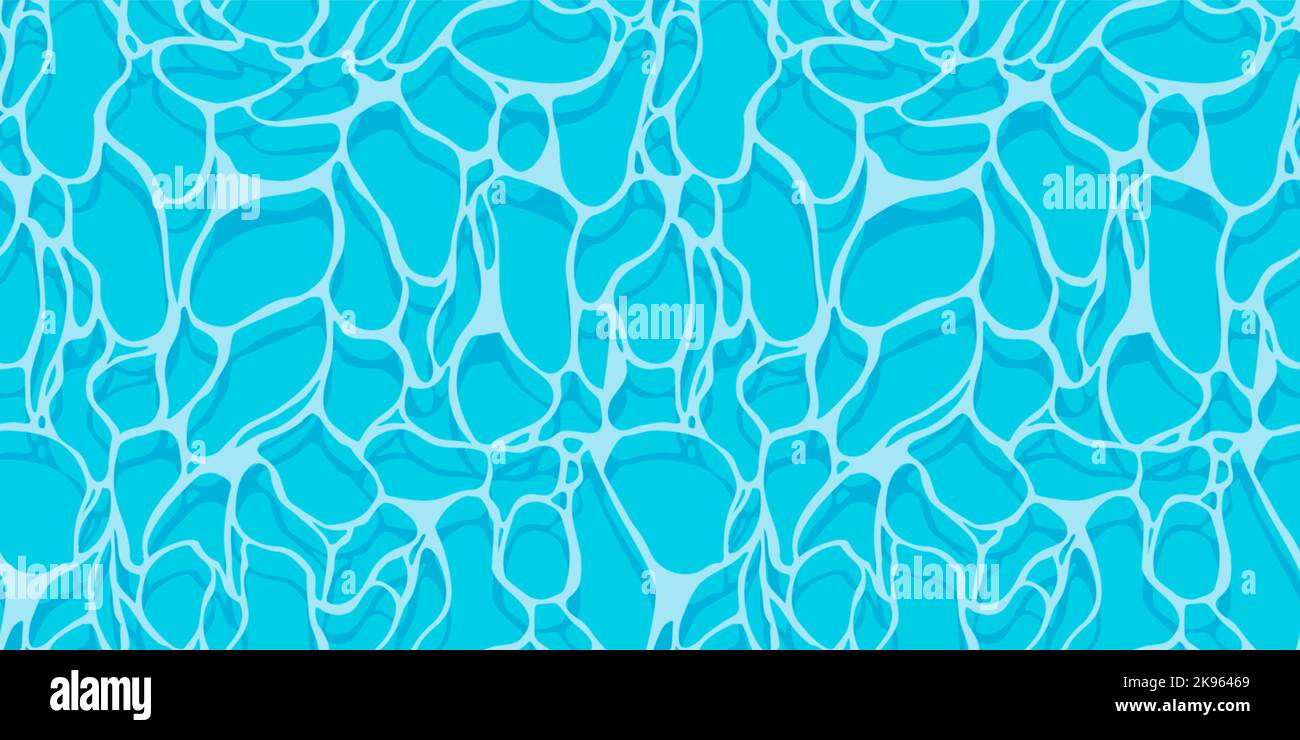 Blue pool pattern. Seamless print of water surface top view cartoon ...