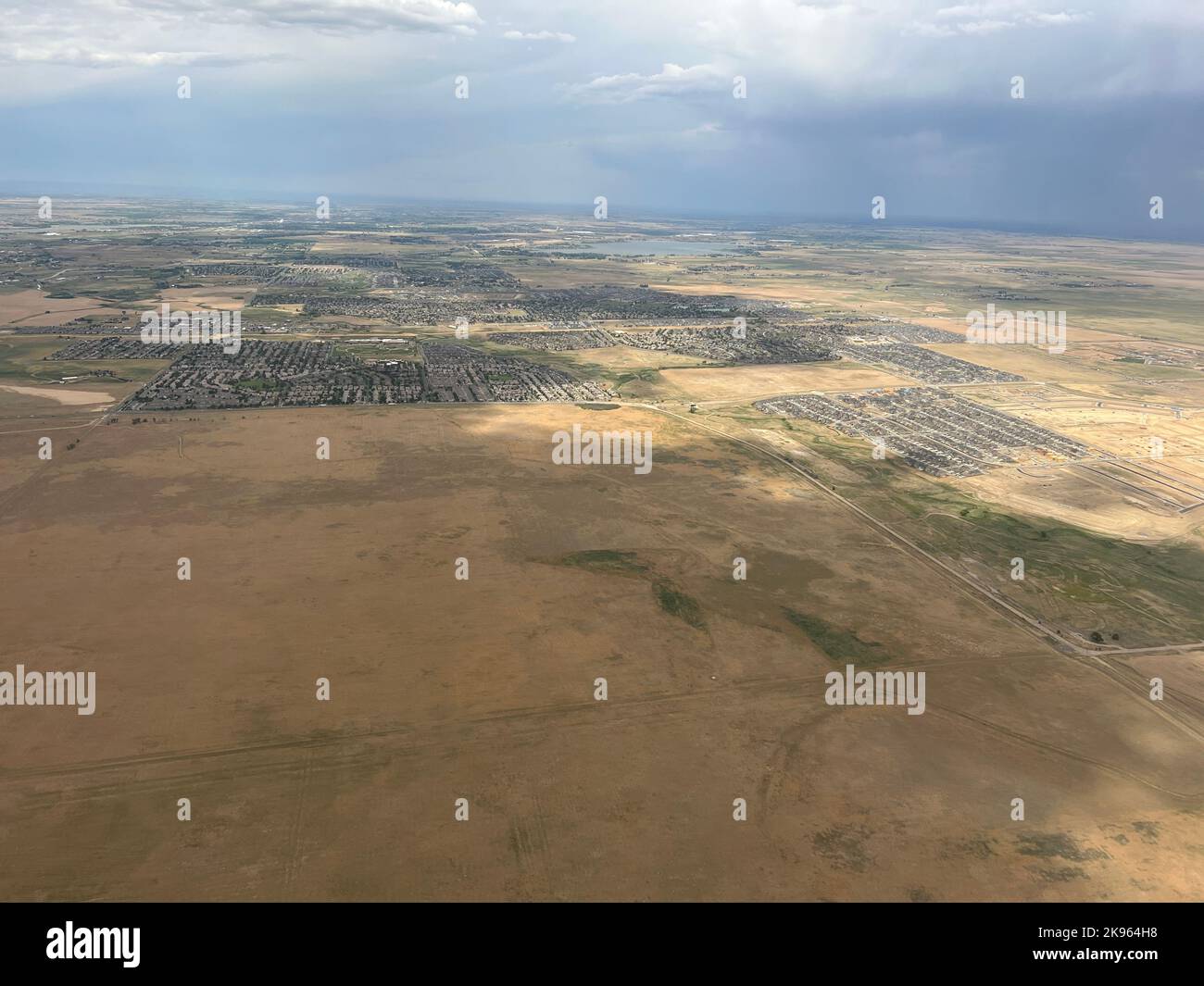 An aerial view of landscape with buildings Stock Photo - Alamy