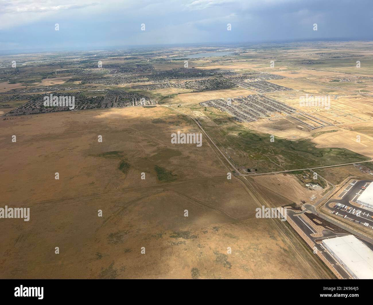 An aerial view of landscape with buildings Stock Photo - Alamy