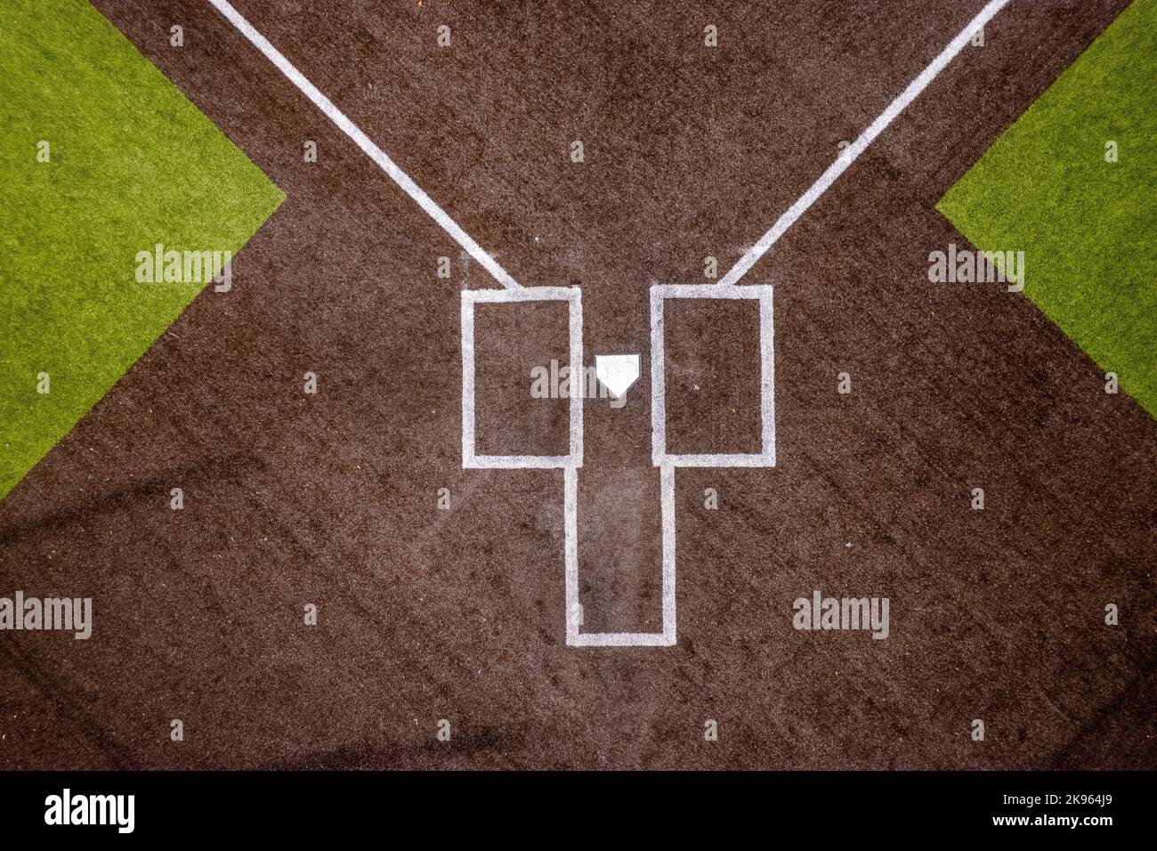 An aerial view of baseball field with lines Stock Photo - Alamy
