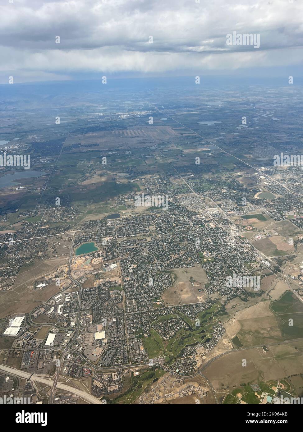 An aerial view of to landscape with buildings Stock Photo - Alamy