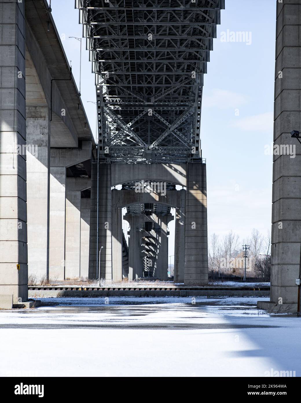 A low-angle view of a beautiful bridge in Hamilton, USA Stock Photo - Alamy