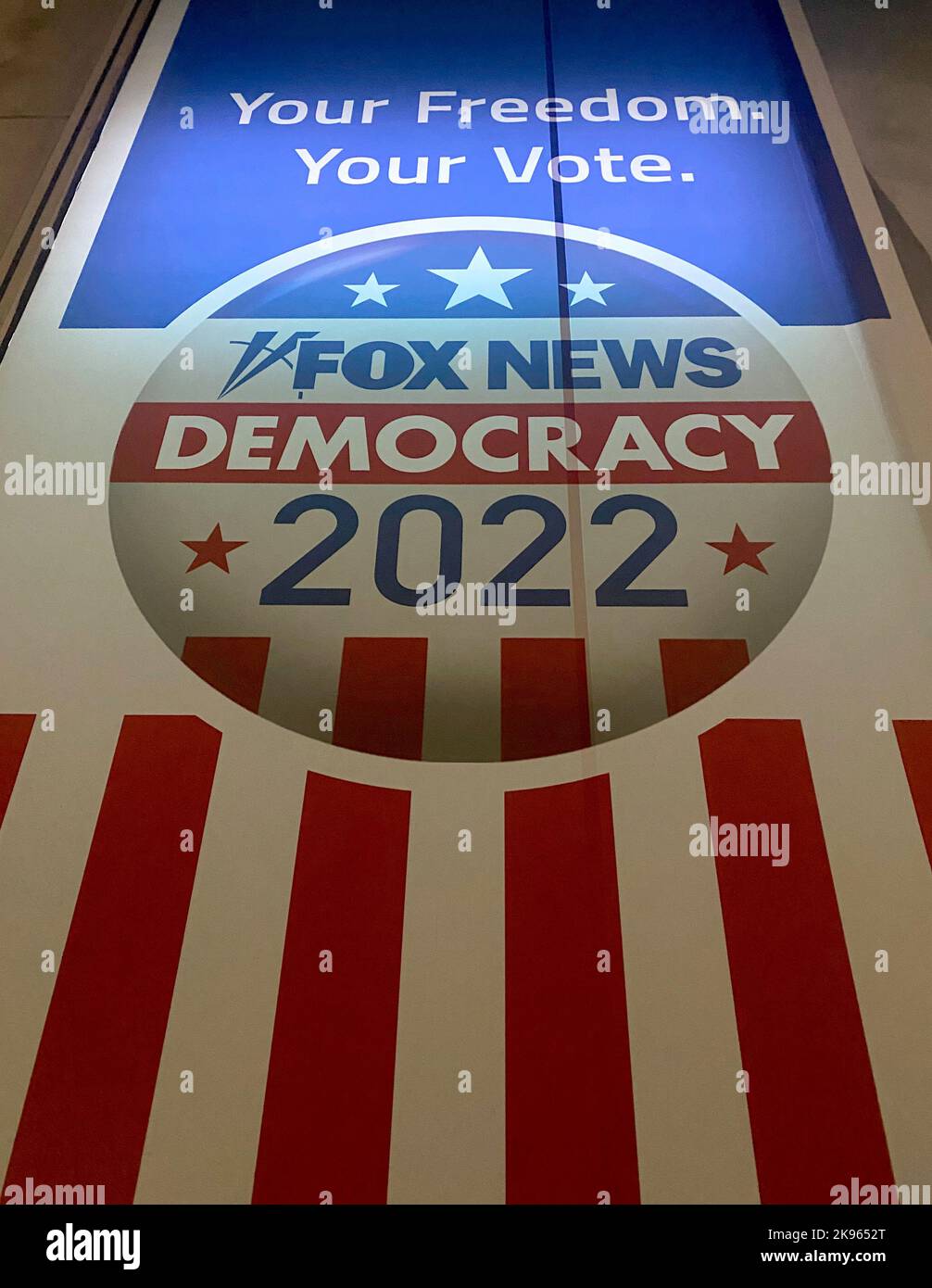 New York, New York, USA. 25th Oct, 2022. Signs promoting Fox News ...