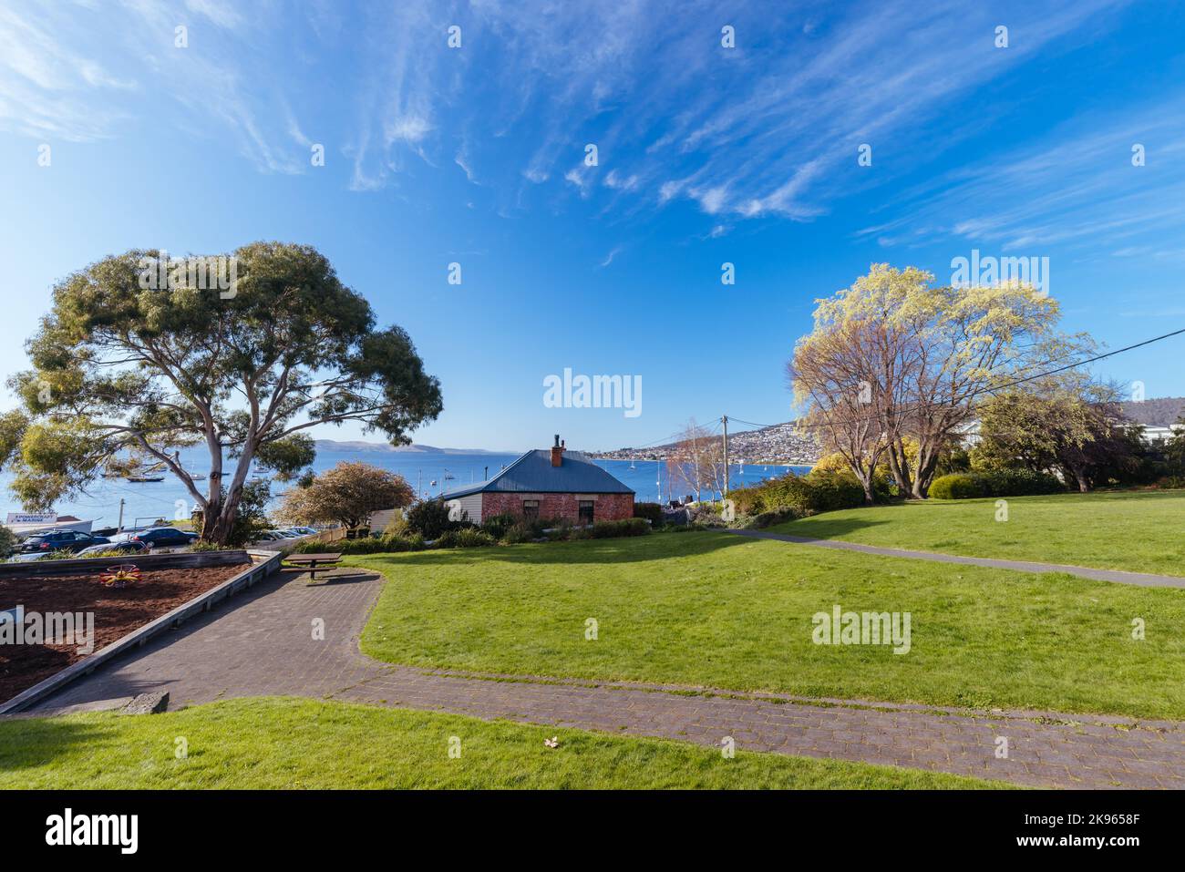 HOBART, AUSTRALIA - SEPTEMBER 15, 2022: Buildings and surroundings ...