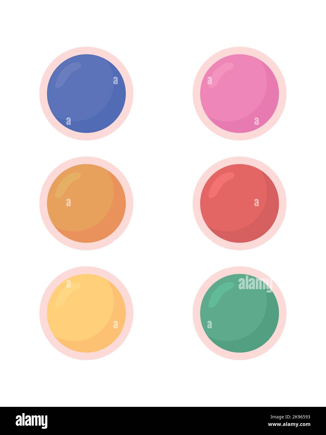 Paints semi flat color vector objects set Stock Vector Image & Art - Alamy