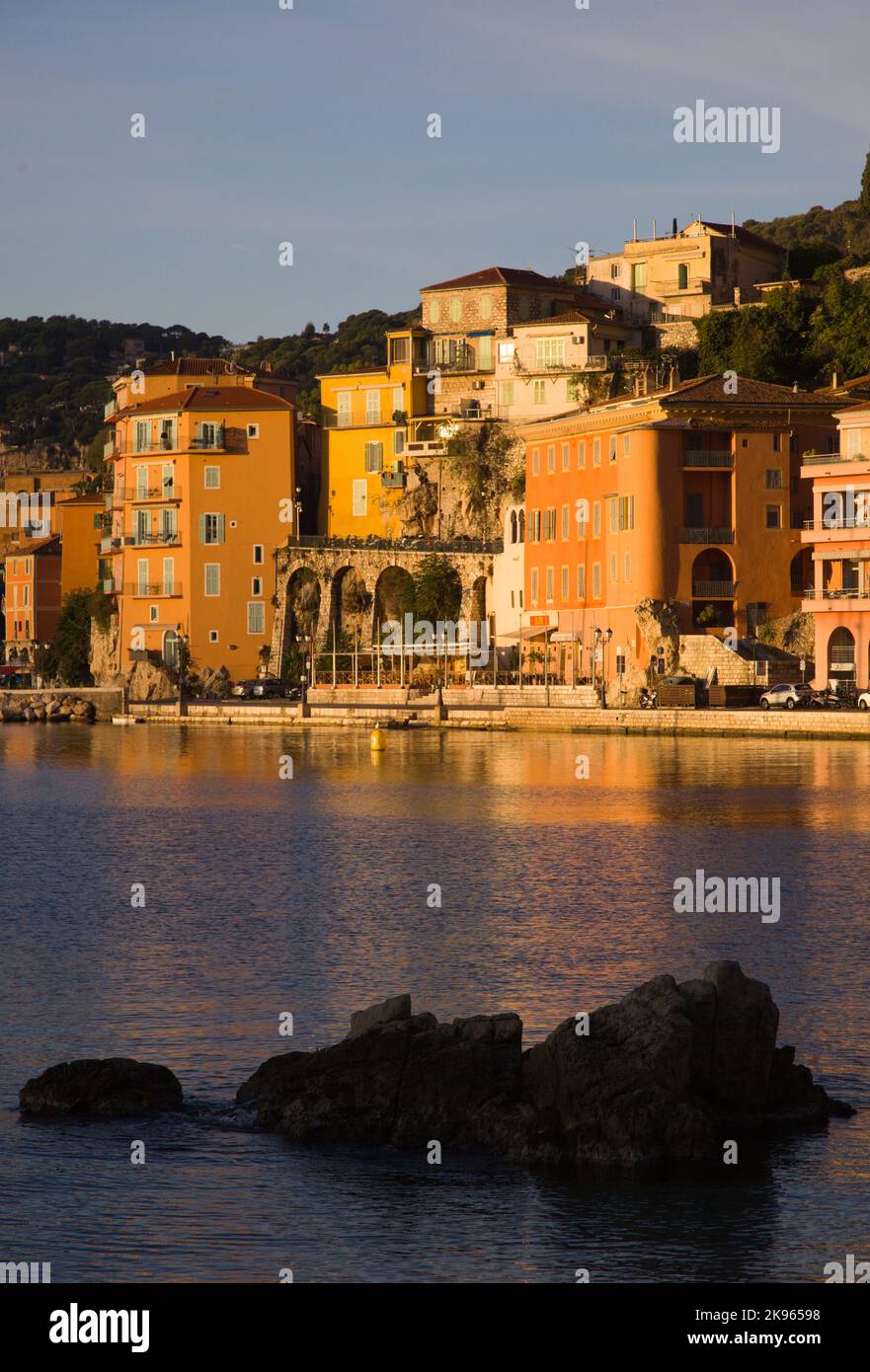 France, Cote d'Azur, Villefranche-sur-Mer, skyline, general view Stock ...