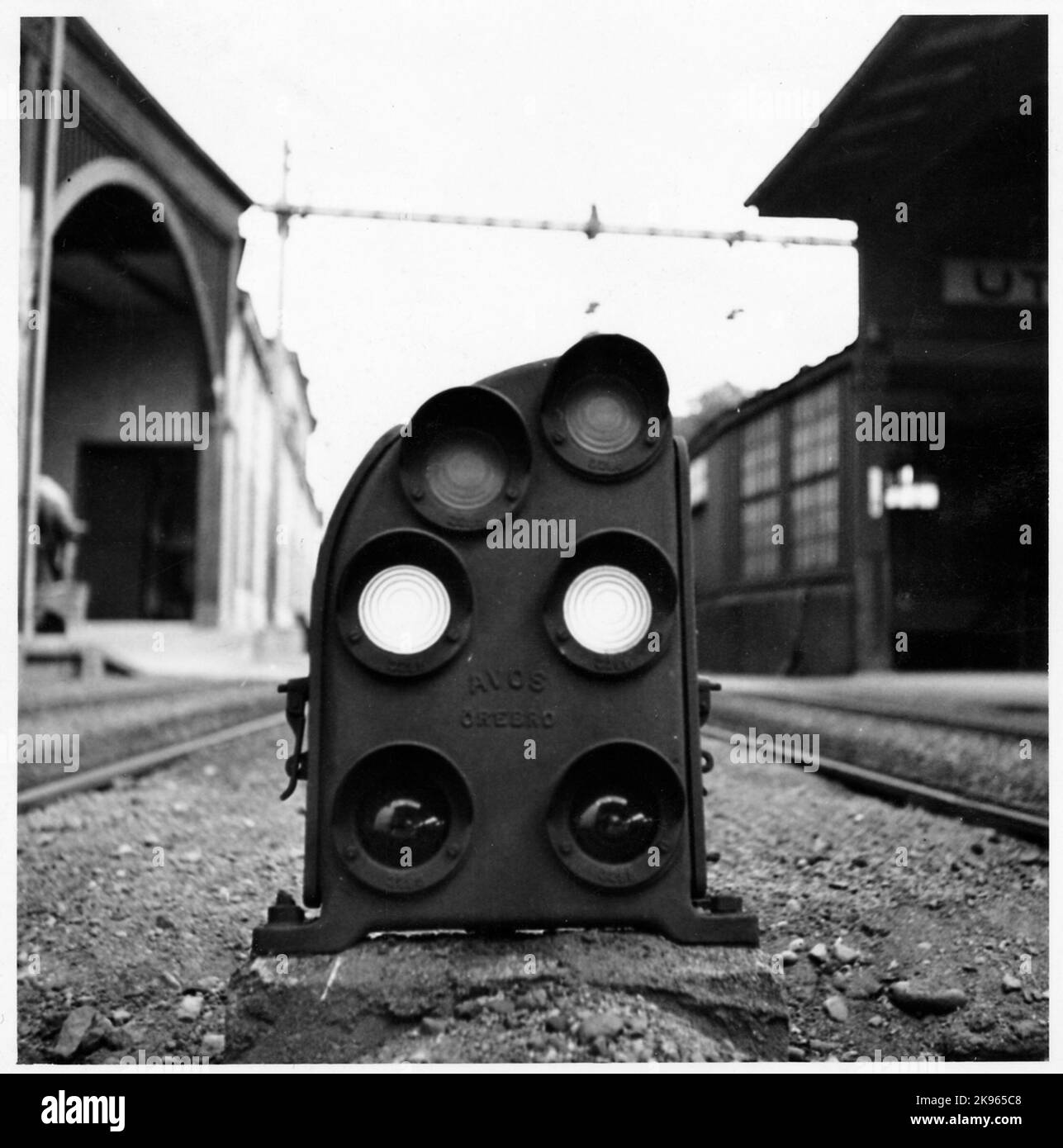 Dwarf signal at the yard Stock Photo - Alamy