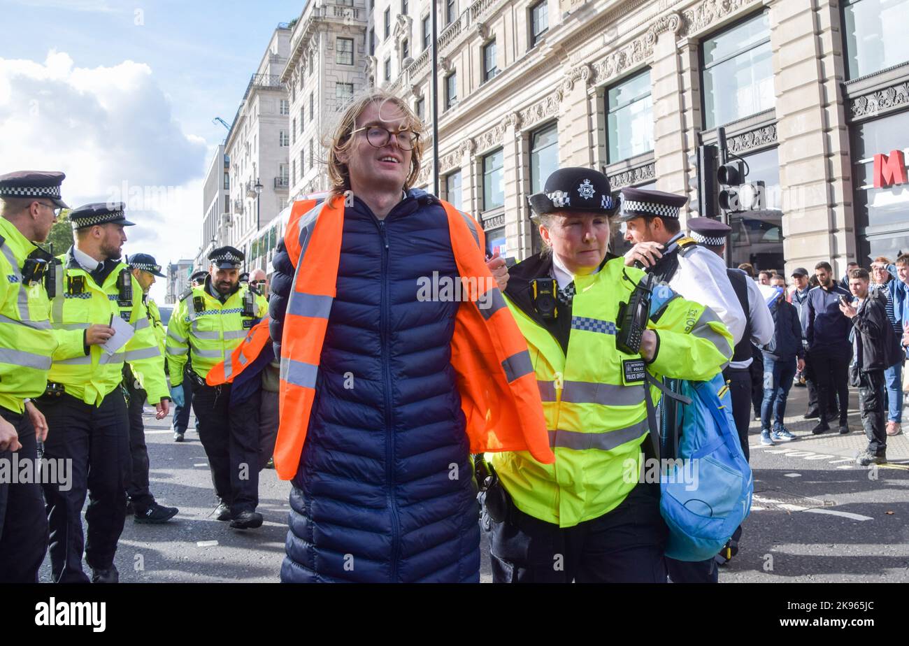 London, England, UK. 26th Oct, 2022. Police arrest a protester. Just ...
