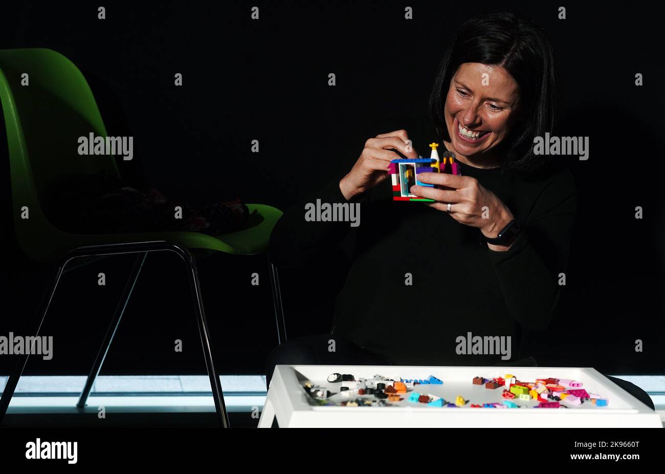 Judith Small takes part in a guided LEGO mindfulness workshop at the ...