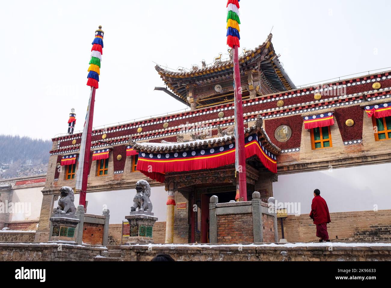 The entrance of Ta'er temple, Kumbum monastery in Xining, Qinghai ...