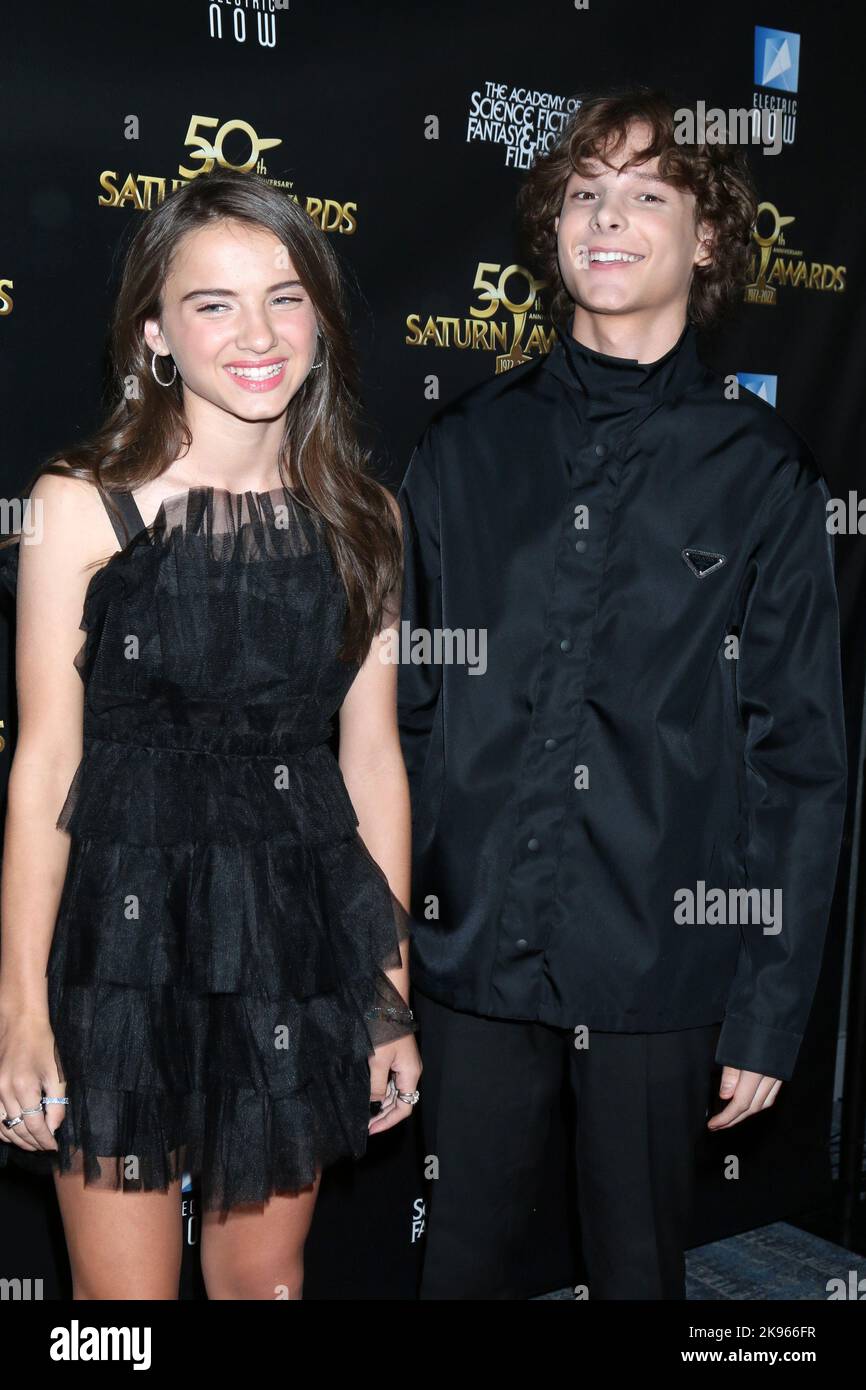 LOS ANGELES - OCT 25: Madeline McGraw, Mason Thames at the 50th Saturn ...