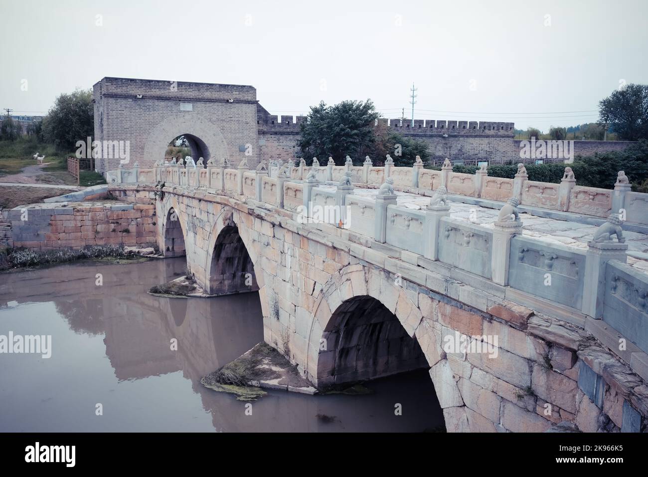 The view of Yuntong Bridge crossing the Xiao Dowager River. Zhangjiawan ...