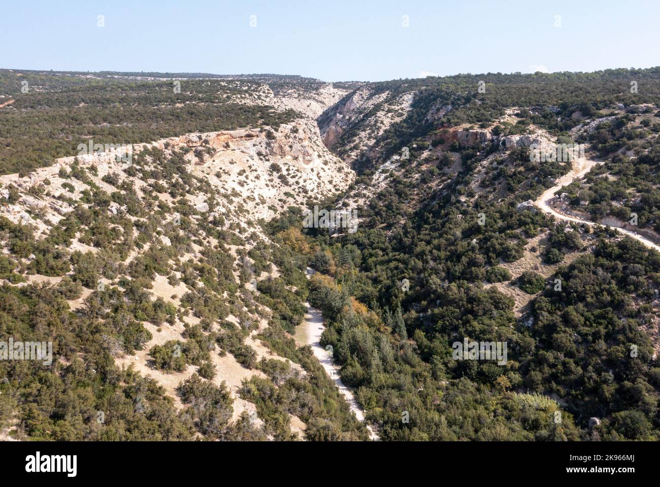 Aerial view of the Avakas Gorge, Akamas Nature Reserve, Cyprus Stock ...