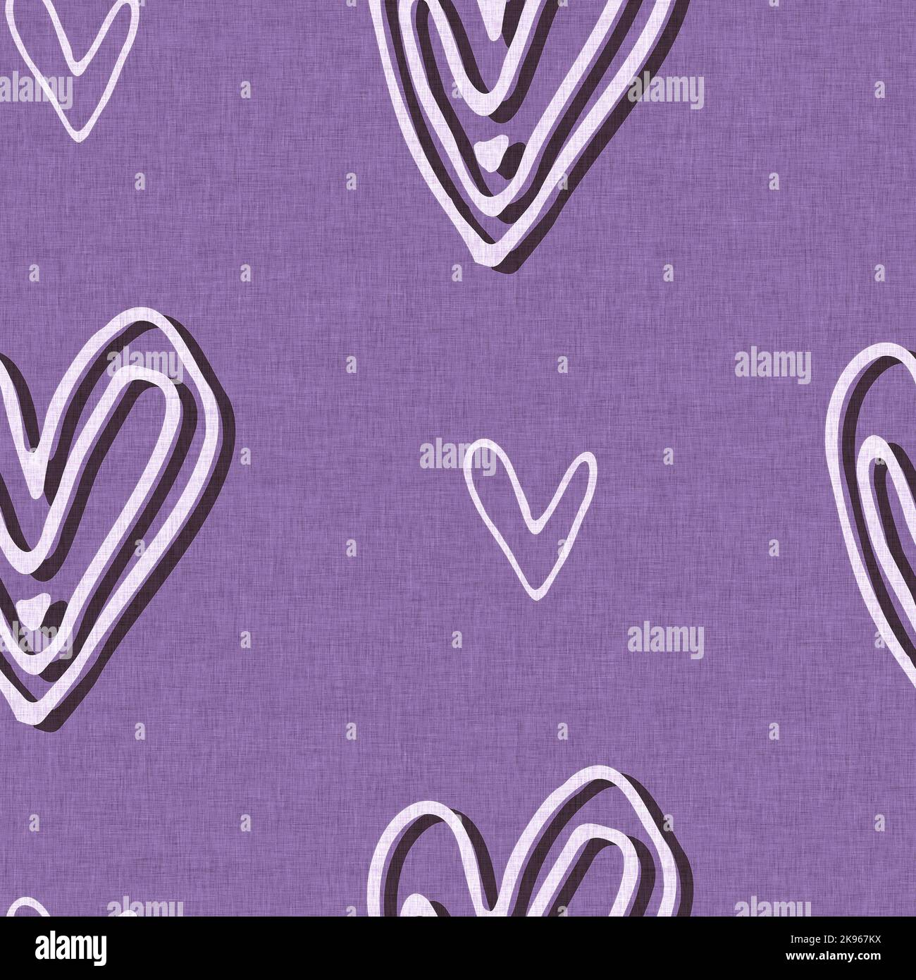 Gender neutral love heart seamless raster background. Simple purple ...