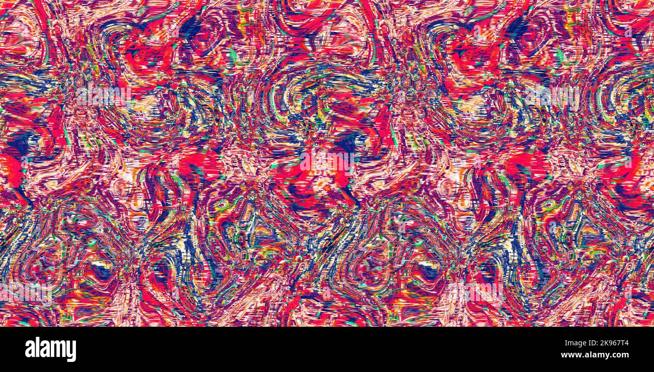 Vibrant pink distortion border. Bright colorful kitsch banner for fluid ...