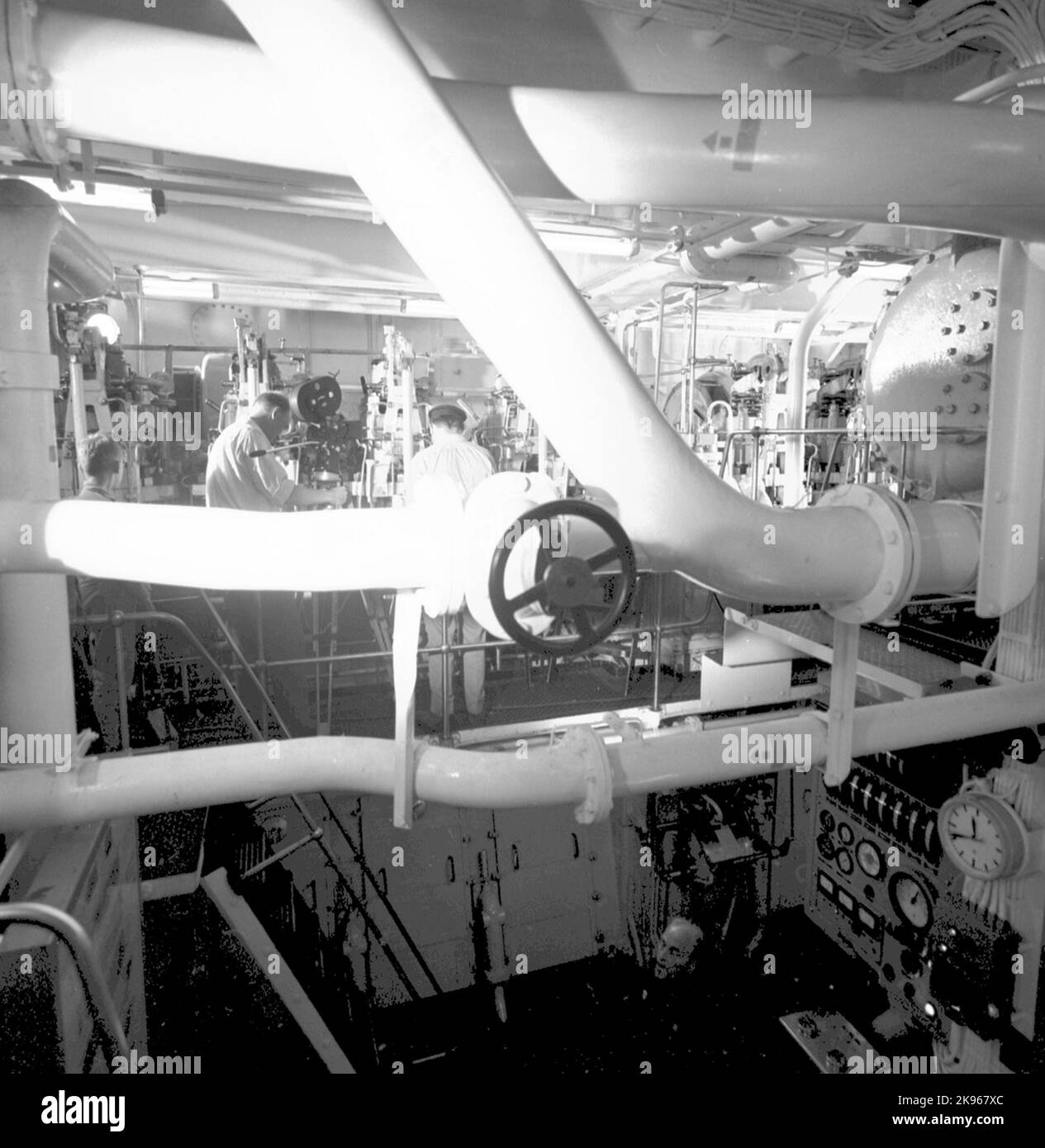 M/S Trelleborg. The engine room facilities Stock Photo - Alamy