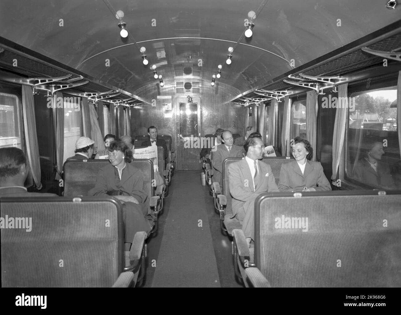 Express train State Railways, SJ X0A5. Interior from the III Class ...
