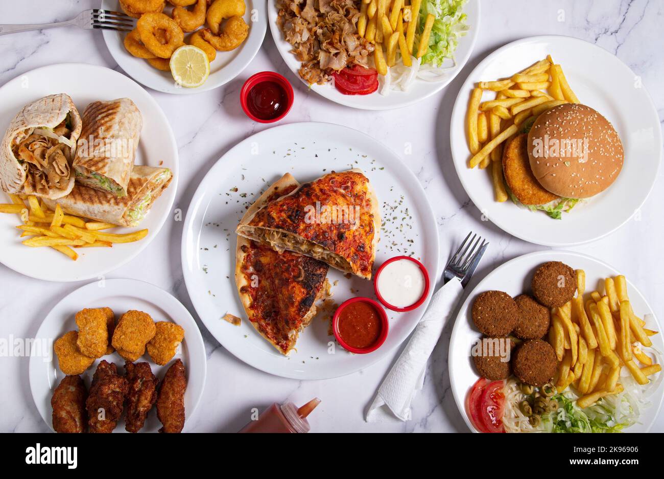 Variety of Pakistani fast food dishes. view from above Stock Photo - Alamy
