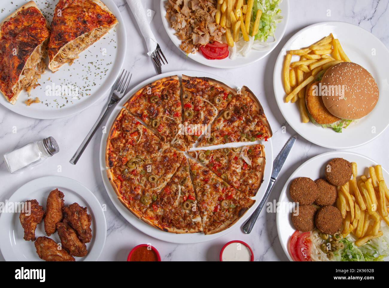 Variety of Pakistani fast food dishes Stock Photo - Alamy