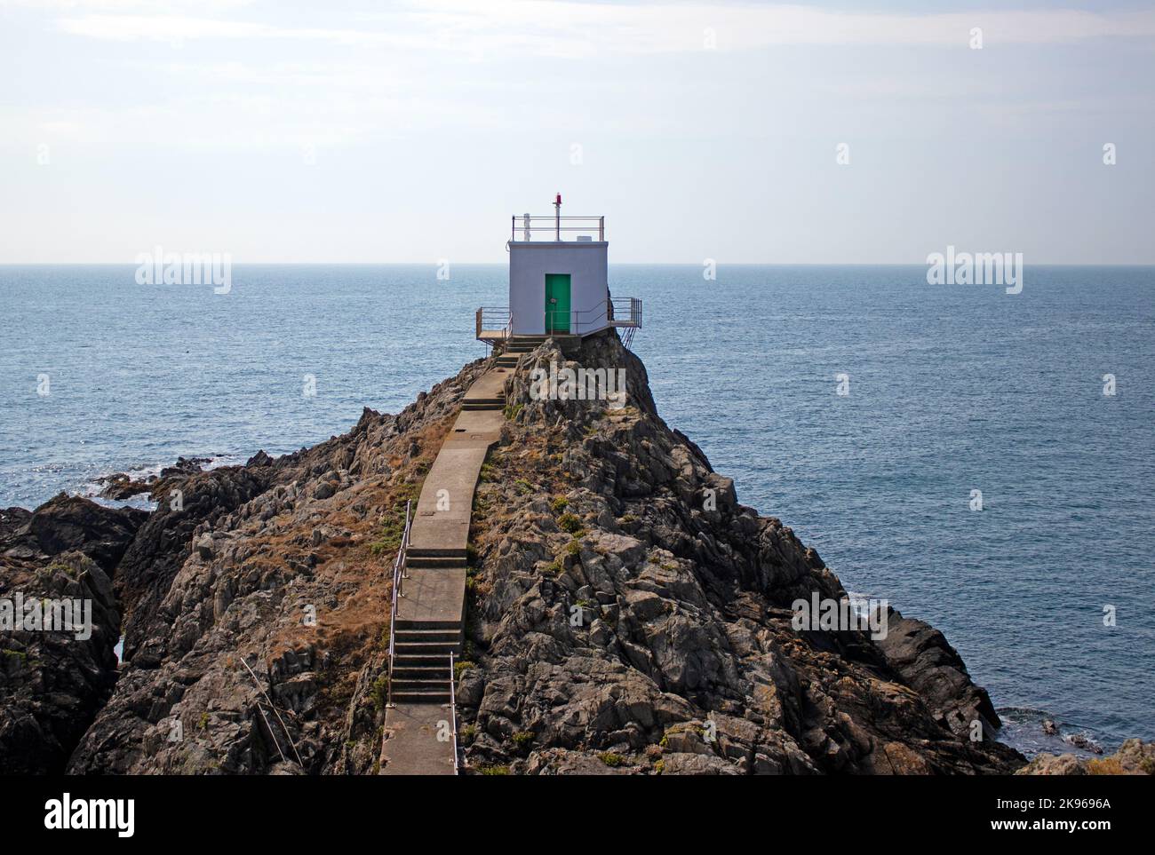 The lighthouse at Jerbourg Point, Guernsey, Channel Islands Stock Photo ...