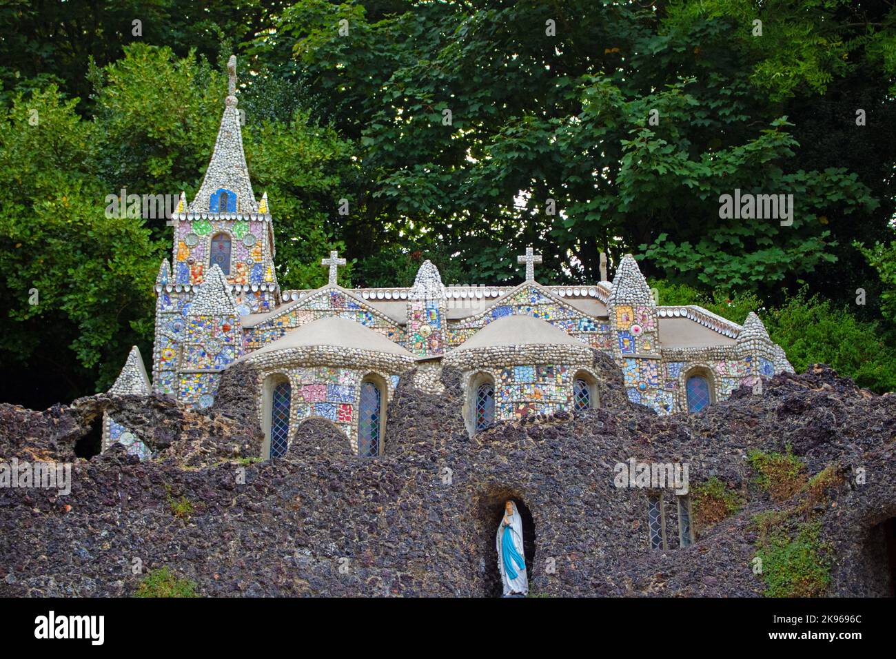 The colourful Little Chapel at Les Vauxbelets, Guernsey, is one of the ...