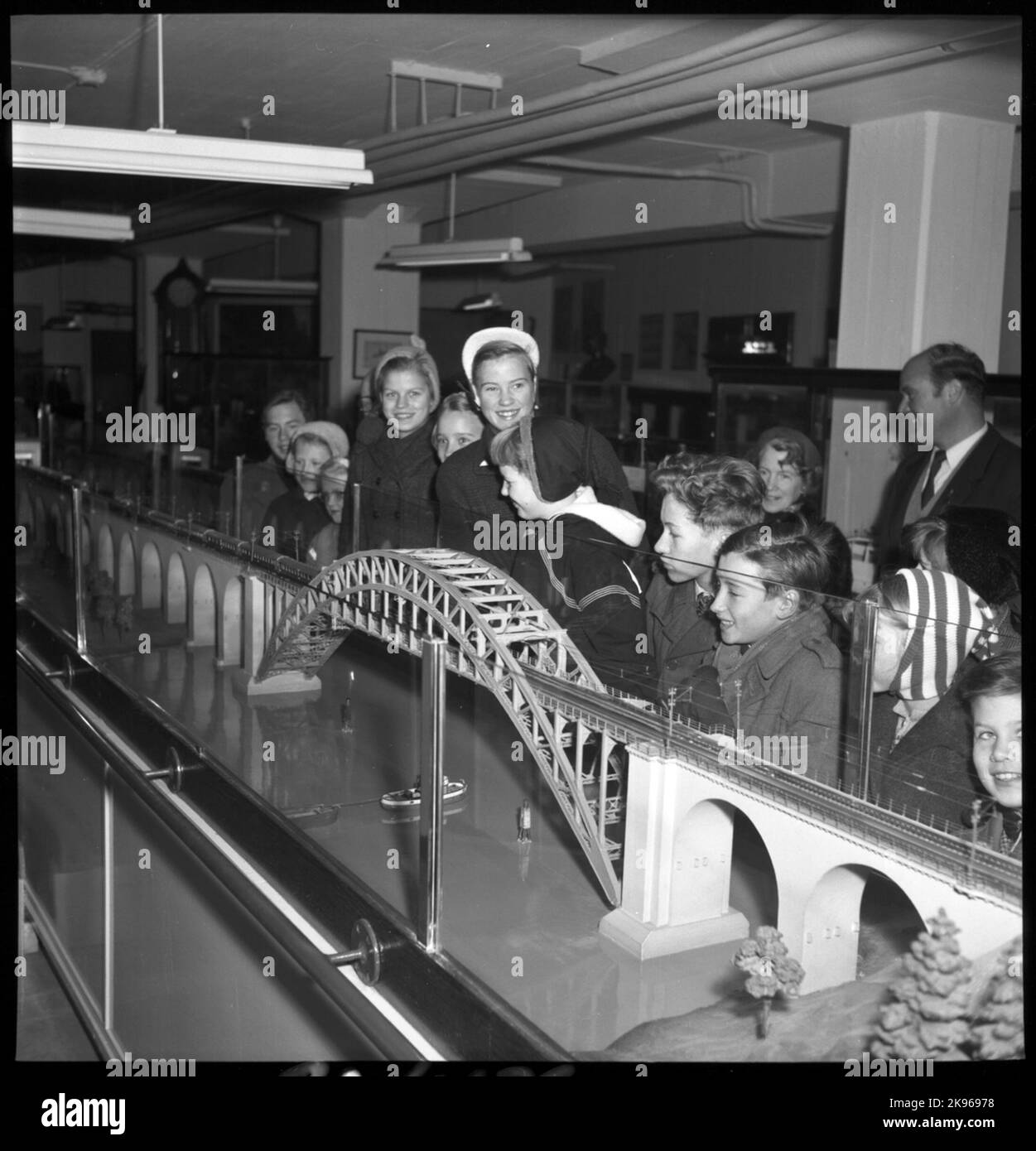 Schoolchildren from Holmön on the visit to the Railway Museum. The ...