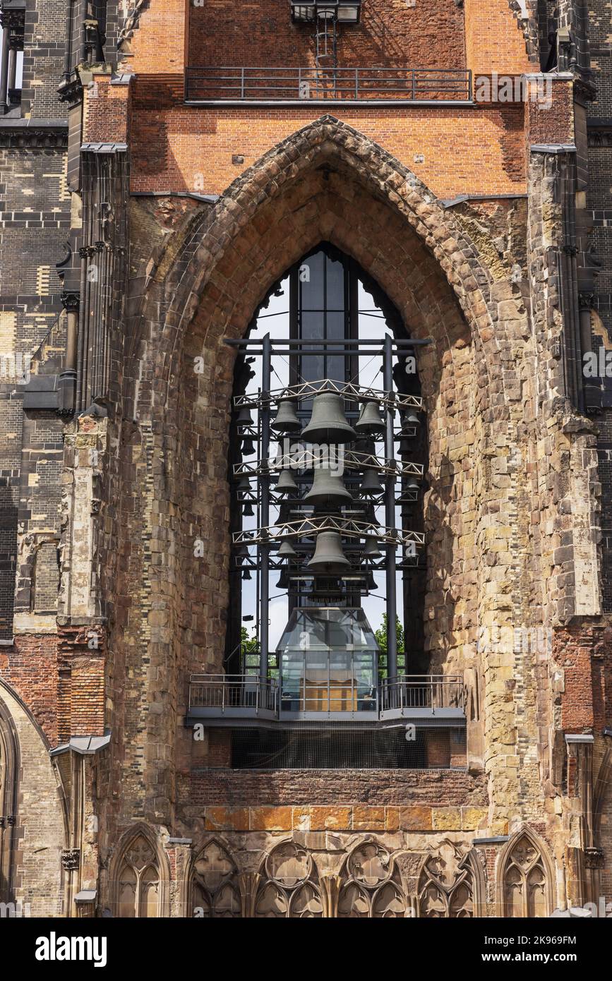 The bells in St. Nicholas Memorial. The bombing of Hamburg in World War ...