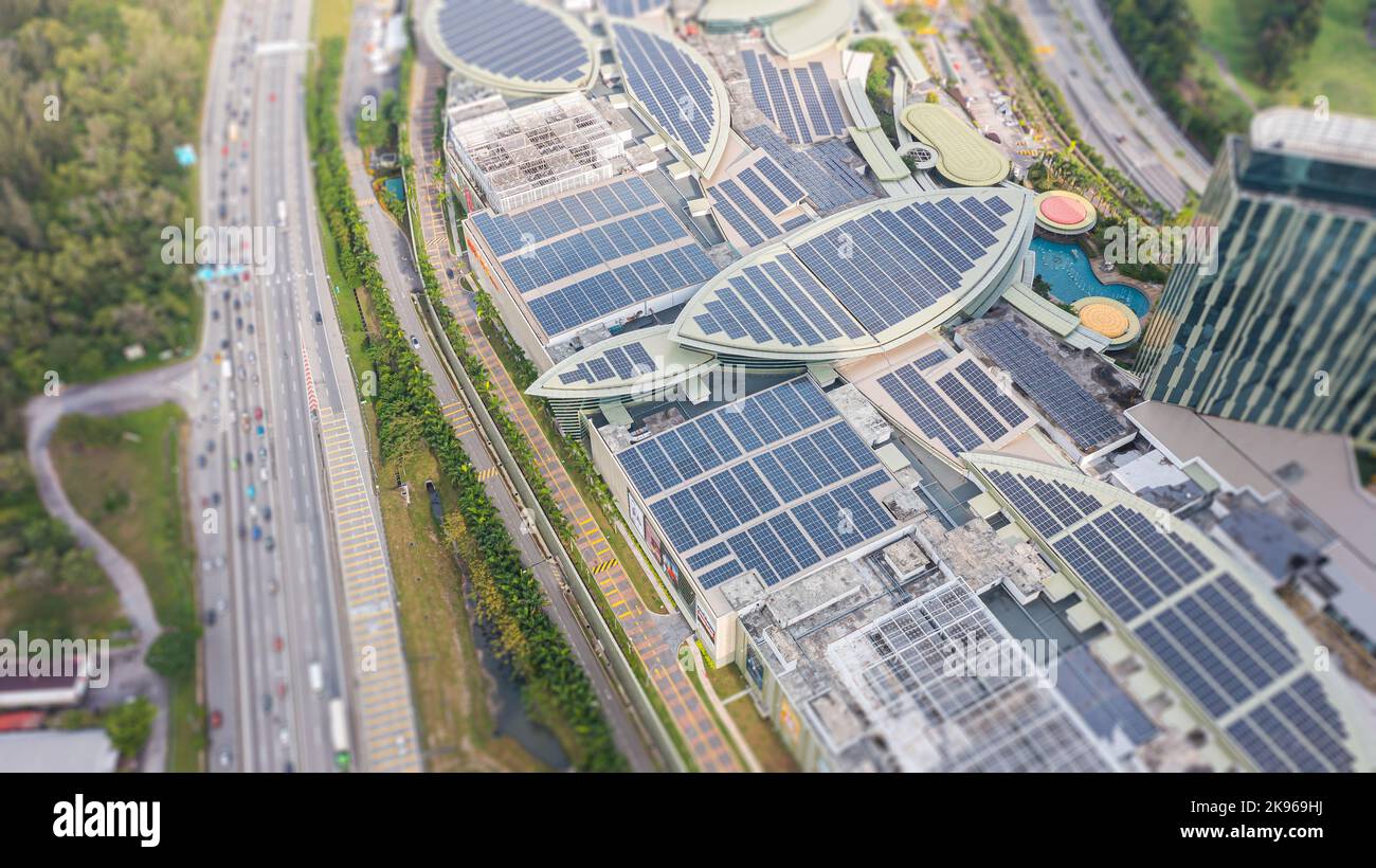 Malaysia- October 13, 2022: Aerial view directly above a highway. Top ...