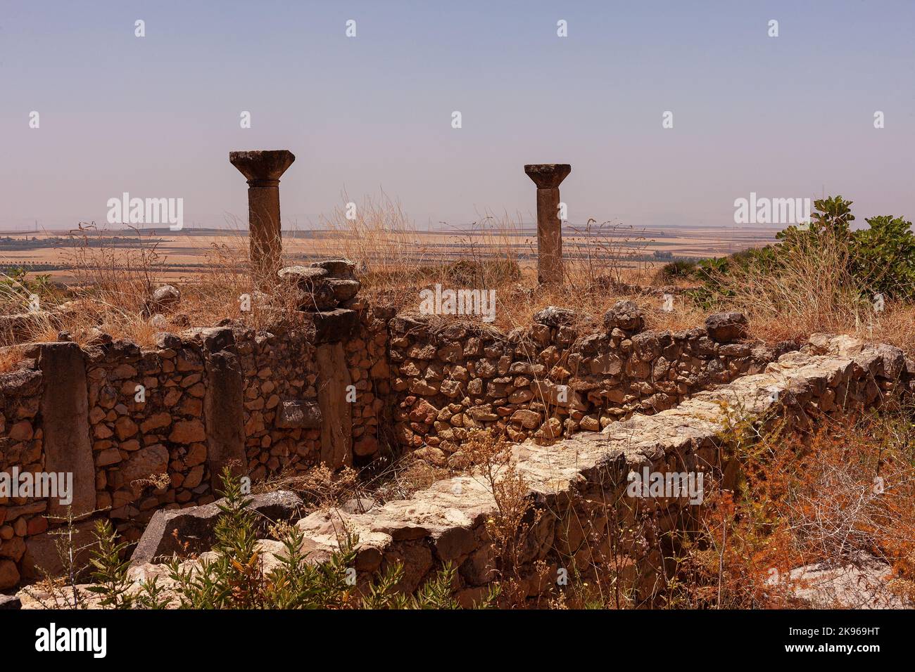 A beautiful shot of an archaeological site and the ancient Berber-Roman ...